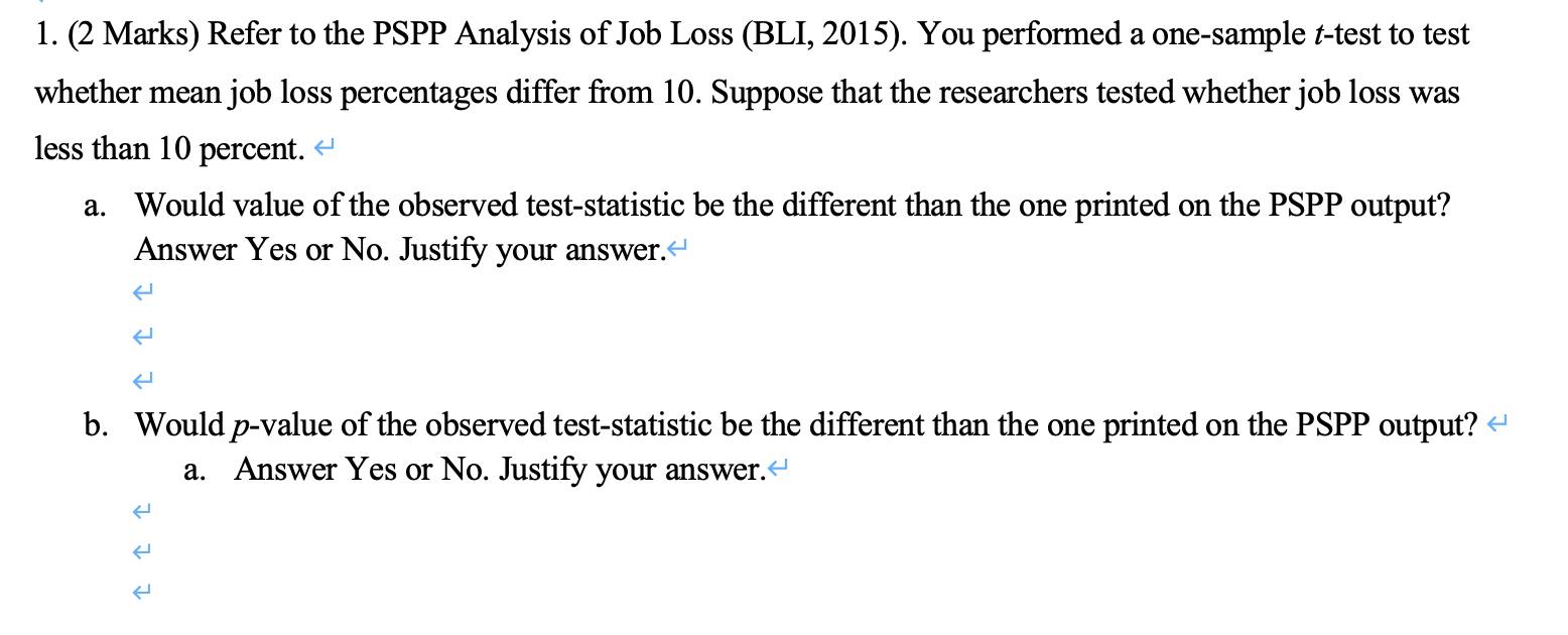 Solved EXAMINE EXAMINE /VARIABLES= Job_Loss_Aslemand | Chegg.com