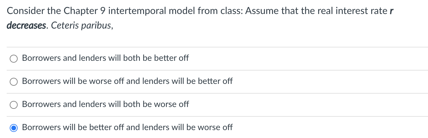 Solved Consider the Chapter 9 intertemporal model from | Chegg.com