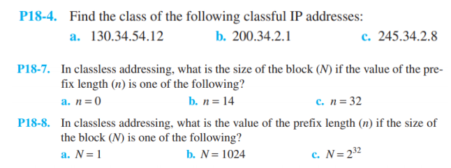 Solved P18-4. Find the class of the following classful IP | Chegg.com