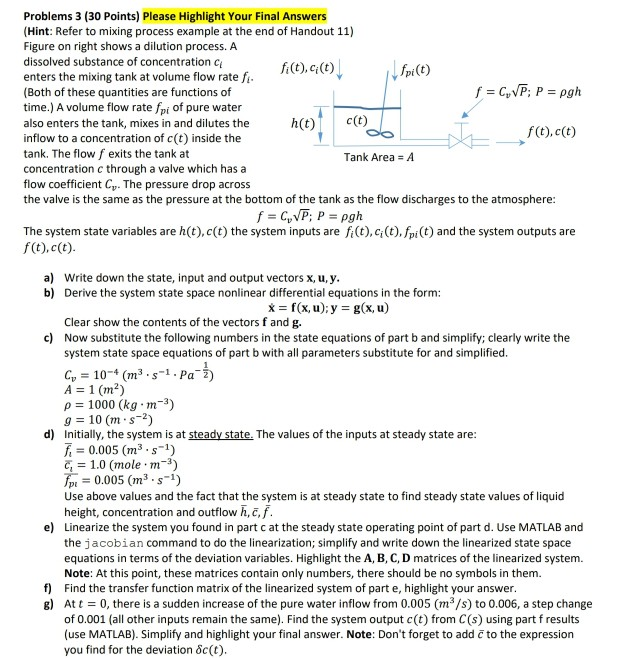 Problems 3 (30 Points) Please Highlight Your Final | Chegg.com