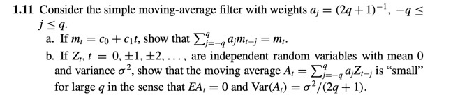 Solved 1.11 Consider the simple moving-average filter with | Chegg.com