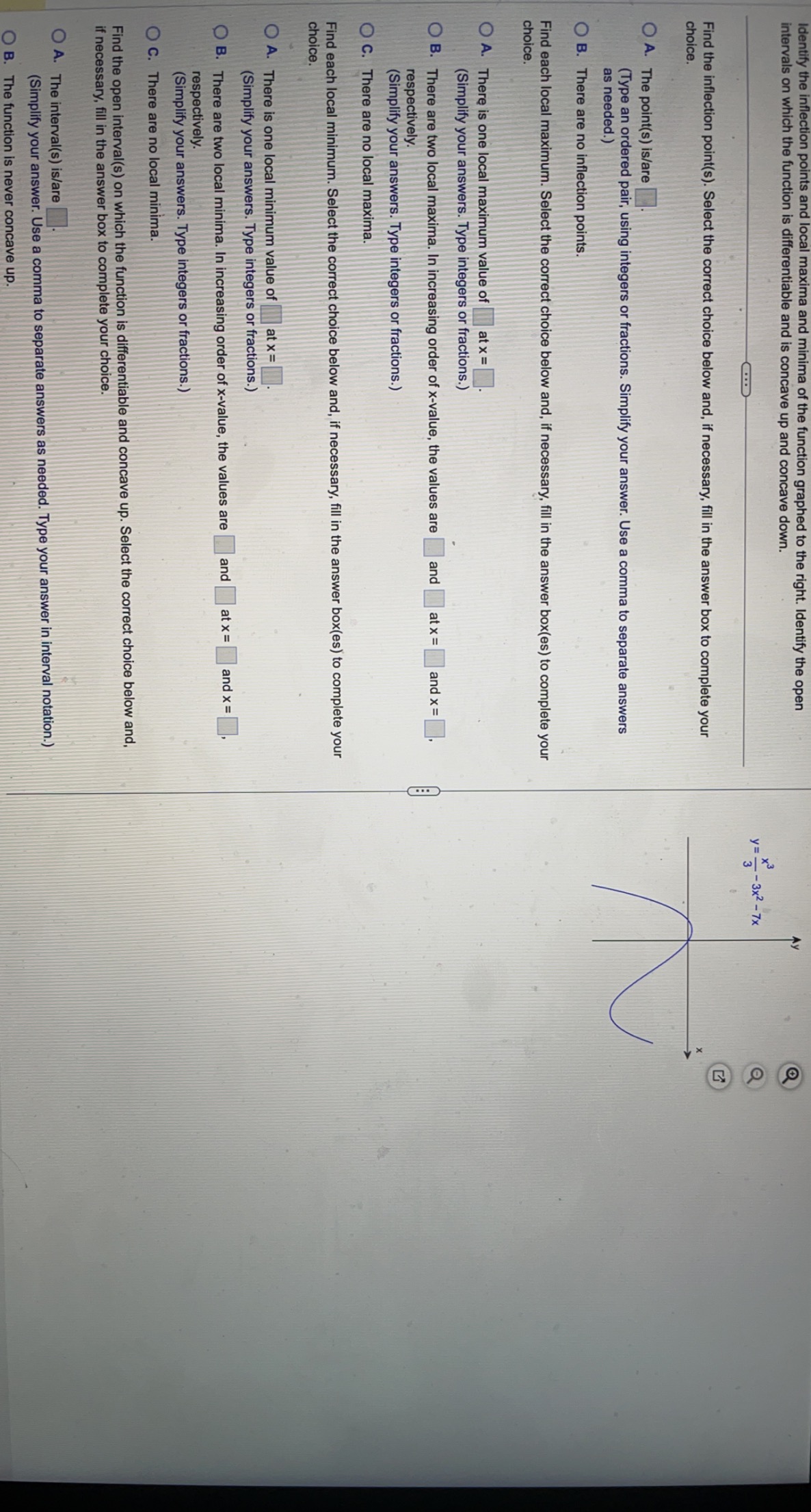 Solved Identify the inflection points and local maxima and | Chegg.com
