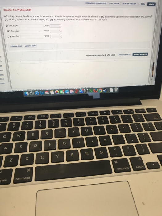 Solved Chapter 04, Problem 097 A 71.3-kg person stands on a | Chegg.com