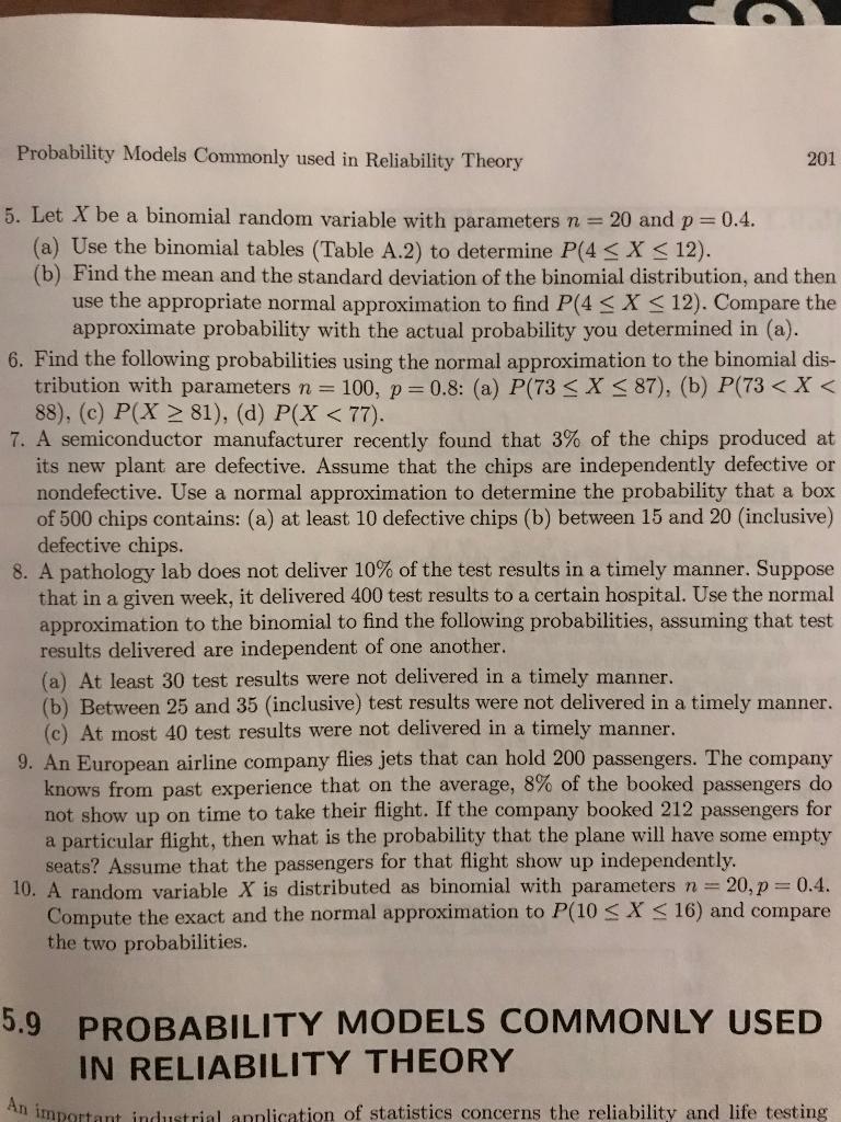 Solved Probability Models Commonly used in Reliability | Chegg.com