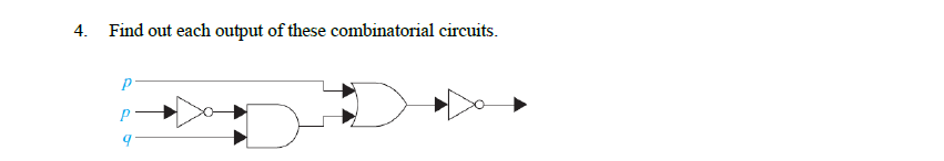 Solved 4. Find out each output of these combinatorial | Chegg.com