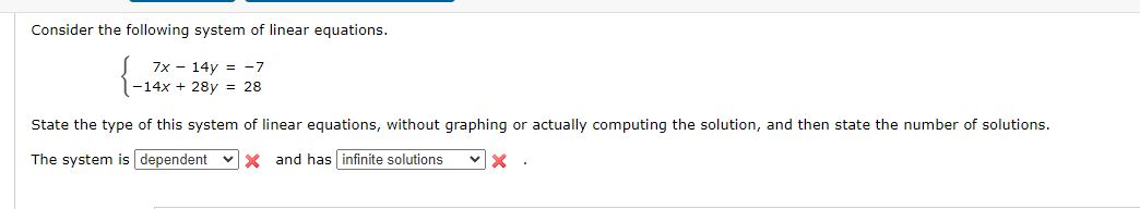 Solved Consider the following system of linear | Chegg.com