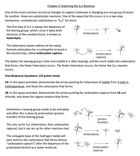 Solved Chapter 5: Exploring the SN1 Reaction One of the most | Chegg.com