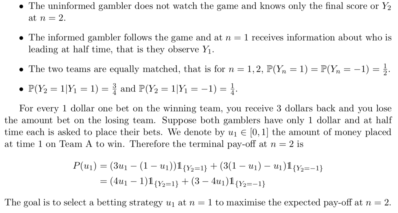 Exercise 4. Consider a soccer game played between two | Chegg.com
