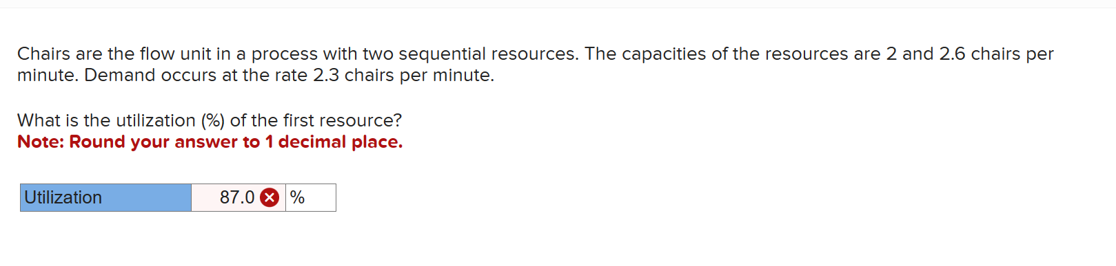 Solved Chairs are the flow unit in a process with two | Chegg.com