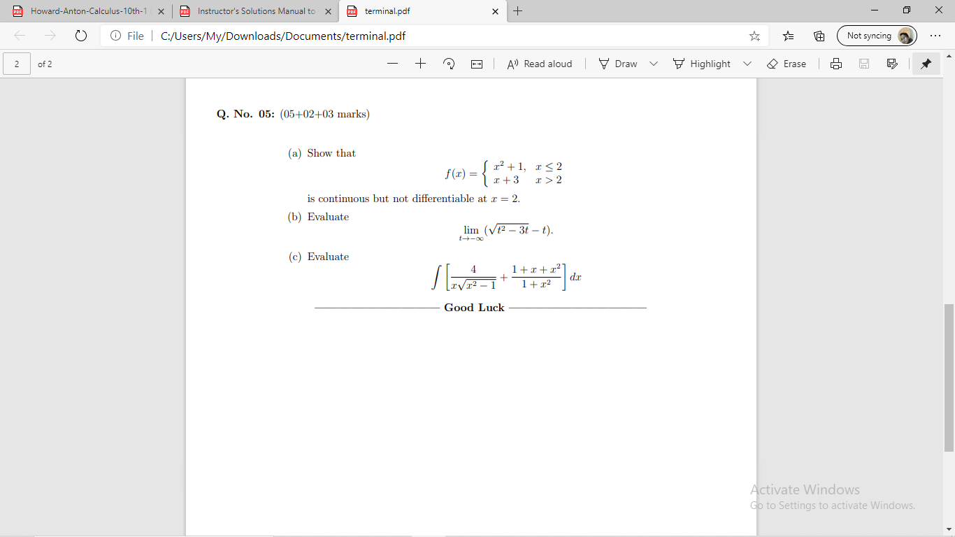 Solved PDE Howard-Anton-Calculus-10th-1 PDF Instructor's | Chegg.com