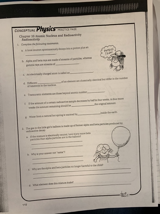 Solved Physics CONCEPTUAL PRACTICE PAGE Chapter 33 Atomic | Chegg.com