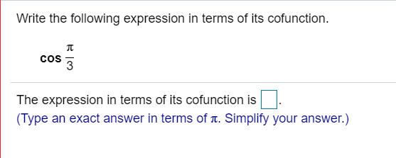 Solved Rewrite sec 73° in terms of its cofunction sec 73° | Chegg.com