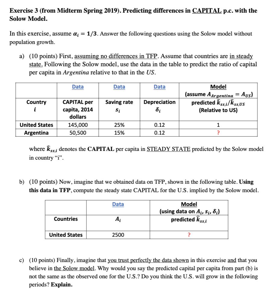 Exercise 3 (from Midterm Spring 2019). Predicting | Chegg.com