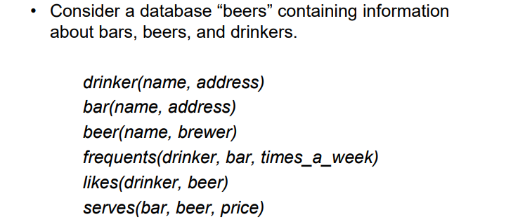 Solved . Consider a database "beers” containing information | Chegg.com