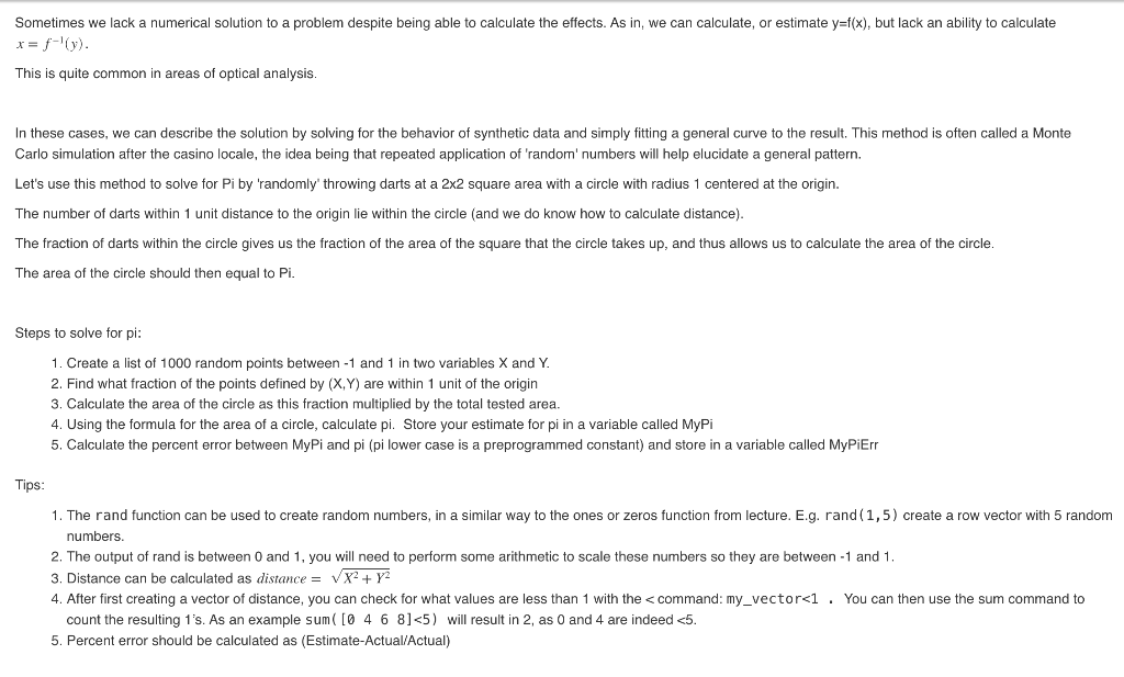 Sometimes we lack a numerical solution to a problem | Chegg.com