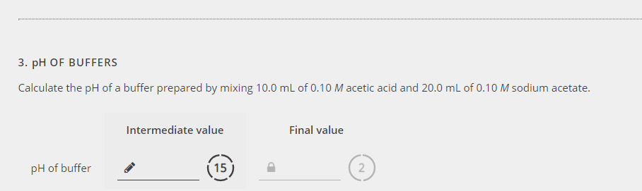 Solved 3. pH OF BUFFERS Calculate the pH of a buffer | Chegg.com