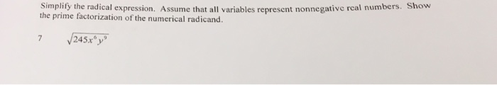 Solved Simplify the radical expression. Assume that all | Chegg.com Solved Simplify the radical expression. Assume that all | Chegg.com