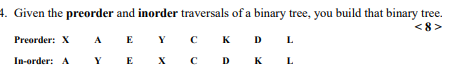 Solved Given the preorder and inorder traversals of a binary | Chegg.com