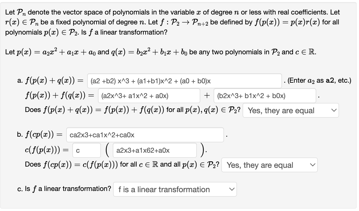 Solved Let Pn denote the vector space of polynomials in the | Chegg.com