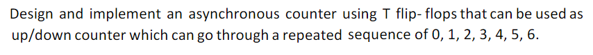 Solved Design and implement an asynchronous counter using T | Chegg.com