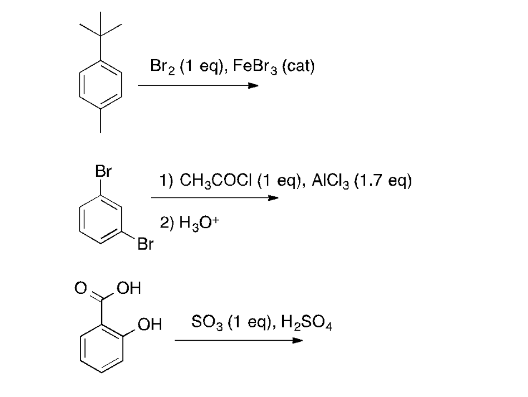 Solved Br2(1eq),FeBr3 (cat) 1) CH3COCl (1 eq), AlCl3(1.7eq) | Chegg.com