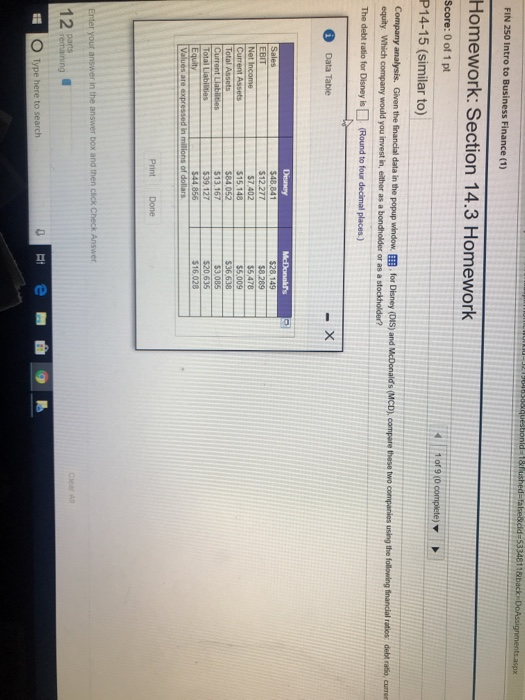 Homework: Section 14.3 Homework Score: 0 of 1 pt | Chegg.com