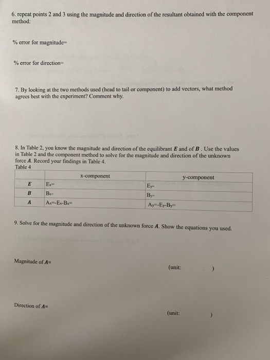 Force Table Lab Report Table 1 Table 2 ForceTMass_ | Chegg.com
