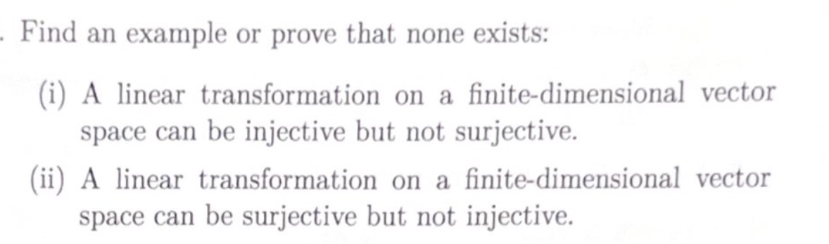 Solved Find an example or prove that none exists:(i) ﻿A | Chegg.com
