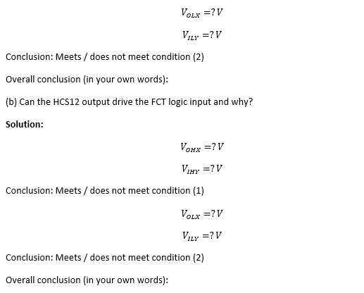 Solved (a) Can the FCT logic family drive the HCS12 input | Chegg.com