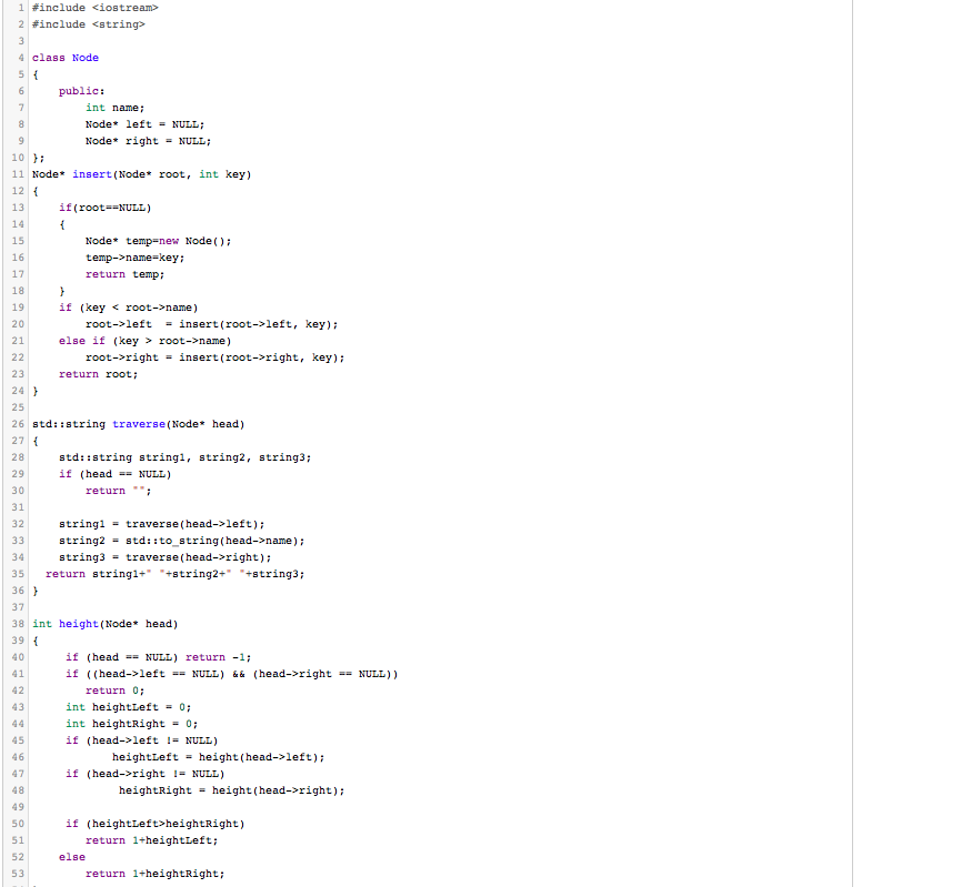Solved Write three functions: Node* rotateLeft (Node node); | Chegg.com