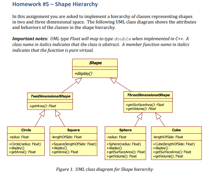 Solved Homework 5 Shape Hierarchy In This Assignment You 