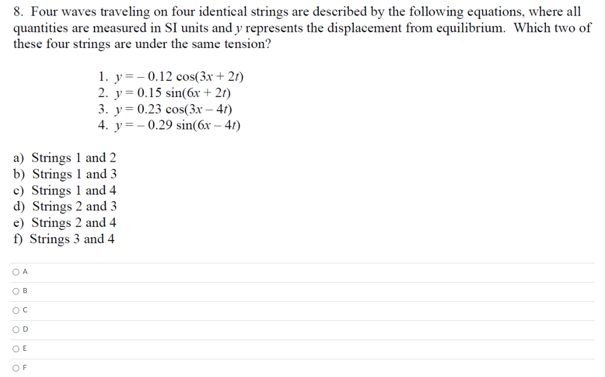 Solved Four waves traveling on four identical strings are | Chegg.com