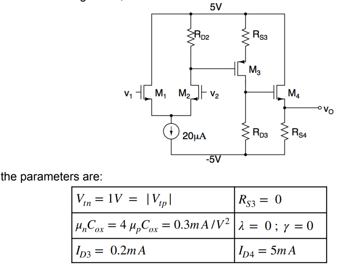 Solved For the following circuit, design a MOSFET | Chegg.com