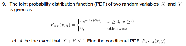 Solved The joint probability distribution function (PDF) of | Chegg.com