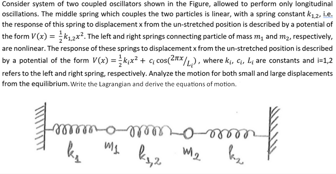 Solved 2 Consider system of two coupled oscillators shown in | Chegg.com