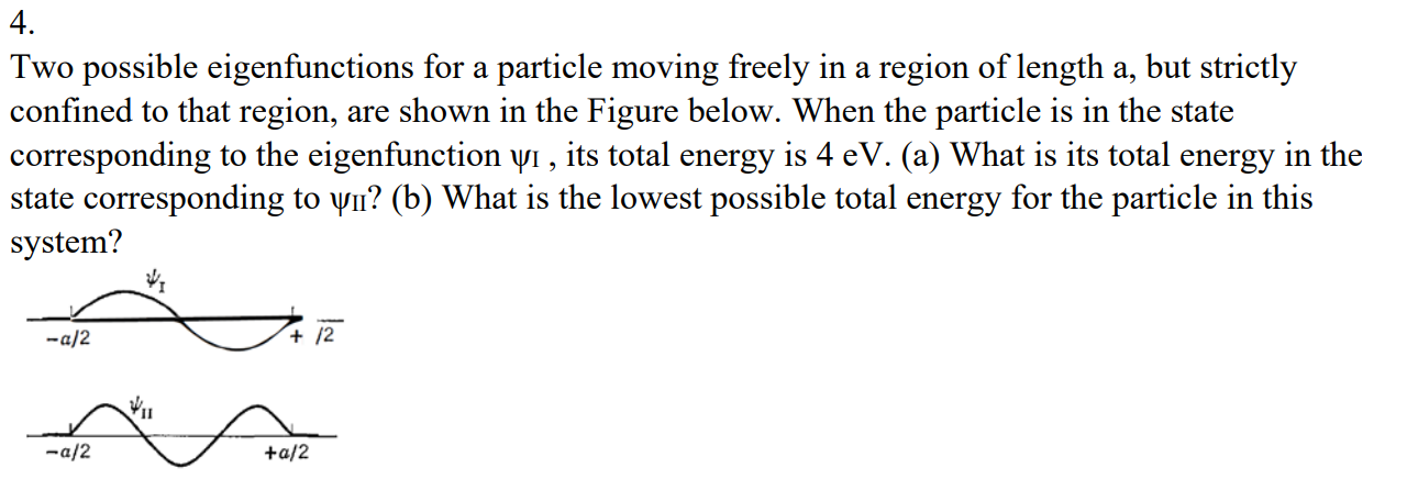 Solved 4. Two possible eigenfunctions for a particle moving | Chegg.com