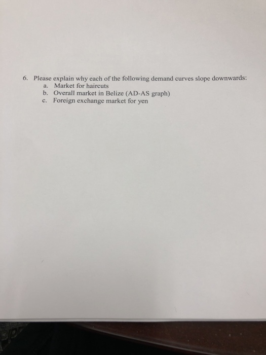 Solved Please explain why each of the following demand | Chegg.com