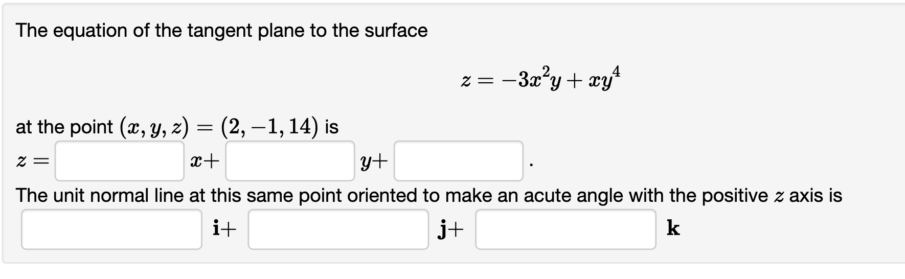 Solved The equation of the tangent plane to the surface z = | Chegg.com