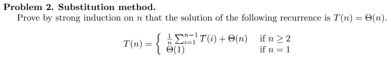 Solved Problem 2 Substitution Method Prove By Strong