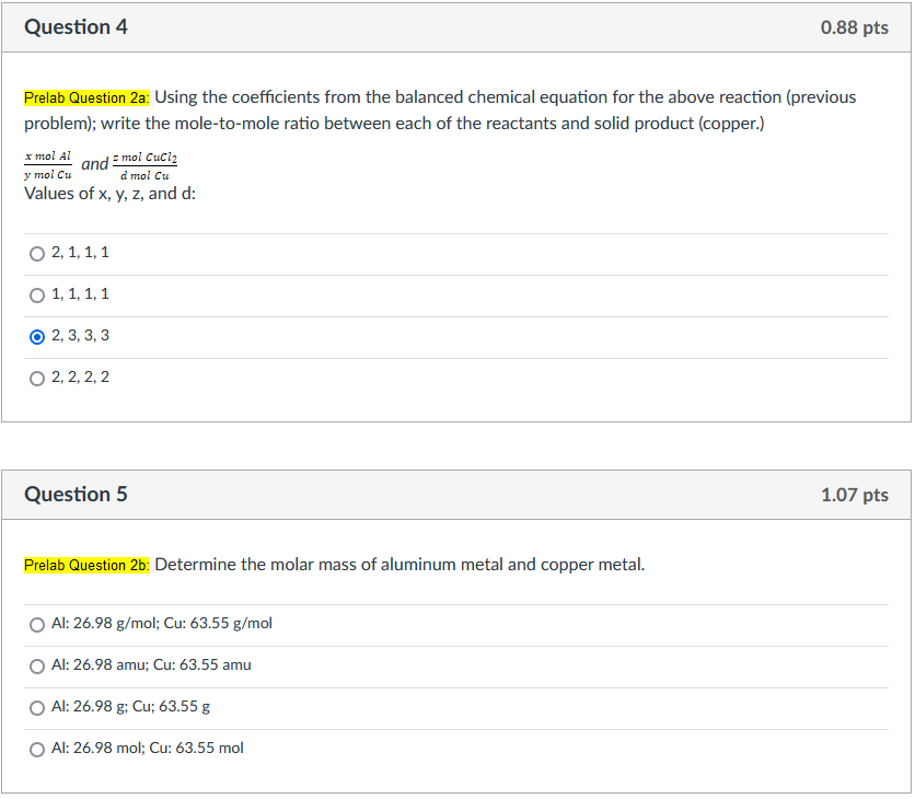 Prelab Question 2a: Using the coefficients from the | Chegg.com