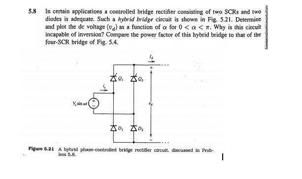 Solved In certain applications a controlled bridge rectifier | Chegg.com