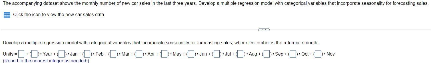 Solved The accompanying dataset shows the monthly number of | Chegg.com