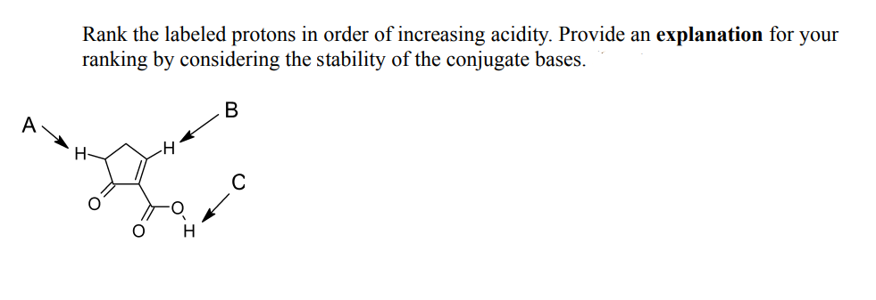 Solved Rank the labeled protons in order of increasing | Chegg.com