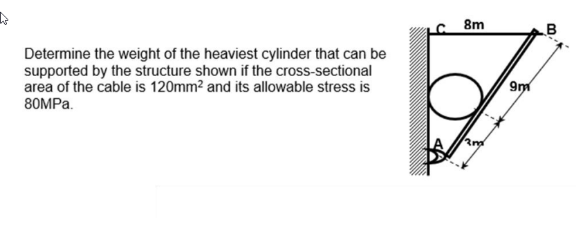 Solved Determine the weight of the heaviest cylinder that | Chegg.com