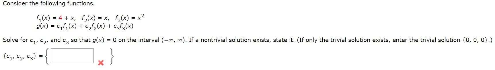 Solved Consider the following functions. | Chegg.com