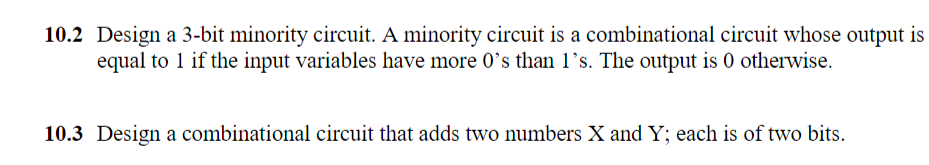 Solved 10 2 Design A 3 Bit Minority Circuit A Minority