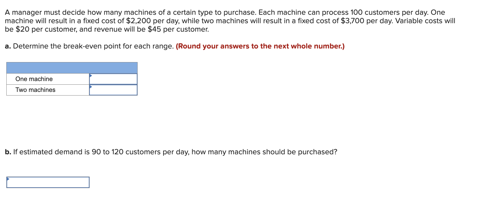 Solved A manager must decide how many machines of a certain | Chegg.com