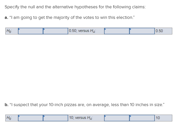 Solved Specify the null and the alternative hypotheses for | Chegg.com Solved Specify the null and the alternative hypotheses for | Chegg.com