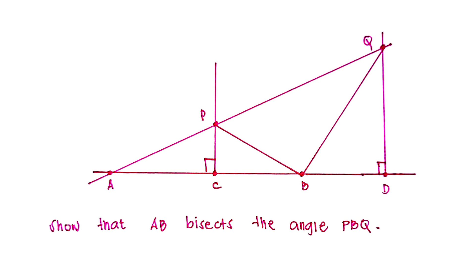 Solved Modern Geometry: Show that AB bisects the angle PBQ. | Chegg.com