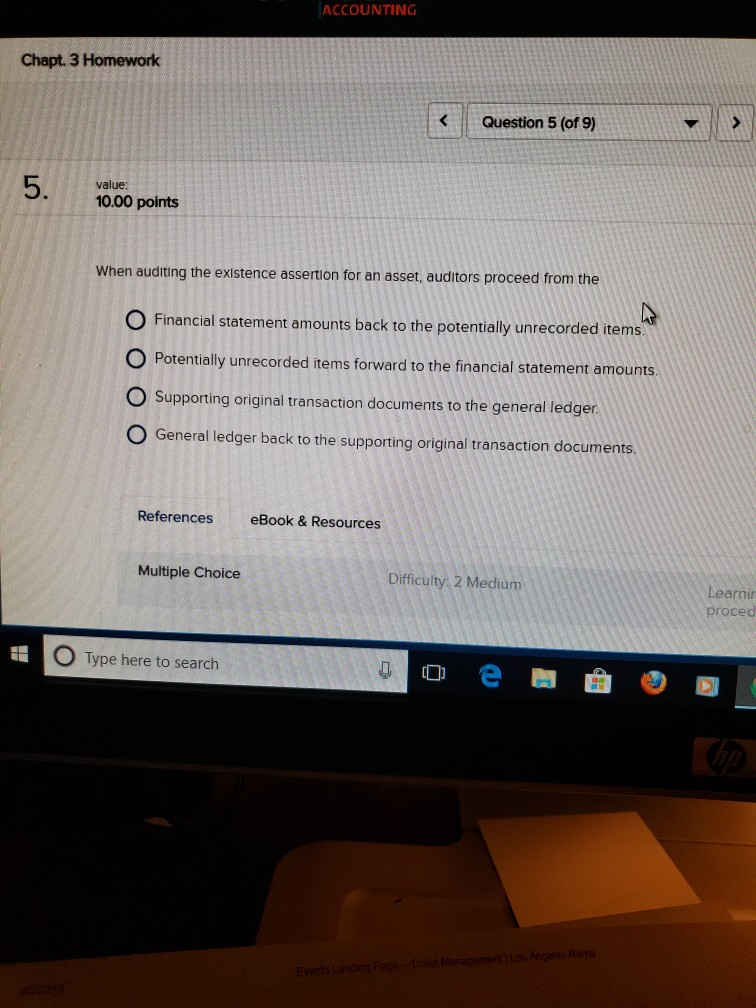 Solved ACCOUNTING Chapt. 3 Homework Question 5 (of 9) 5 . | Chegg.com